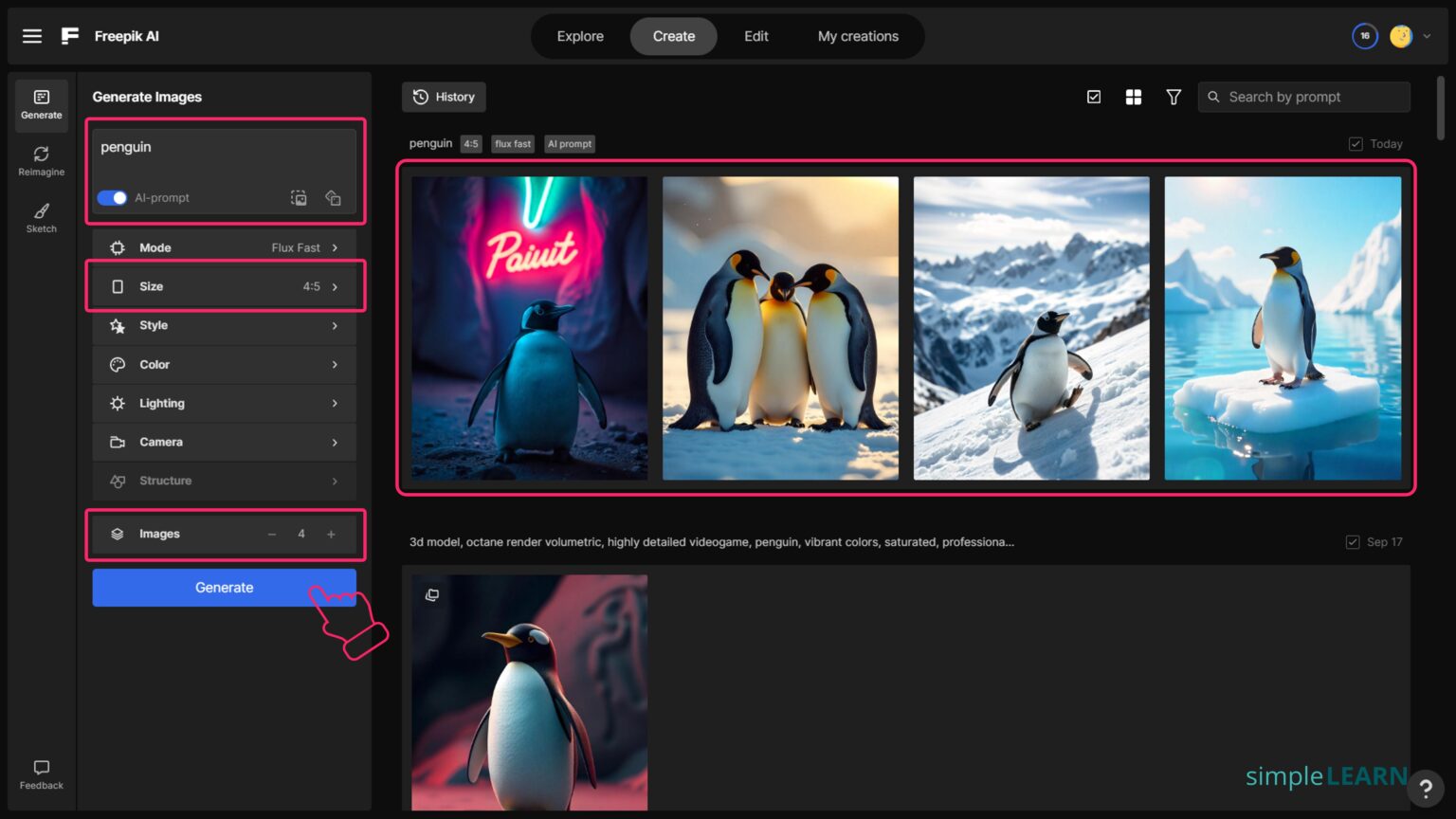 Freepik AI Tools 完整教學 (1)｜利用 AI Image Generator 探索文字到圖像的創意設計 - SimpleLearn